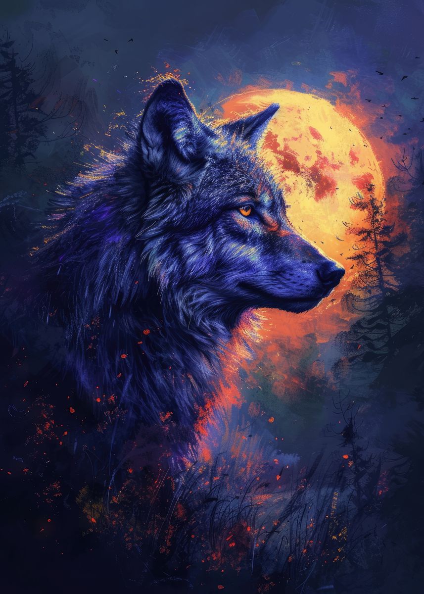 'Full Moon Werewolf' Poster, picture, metal print, paint by Senja ...