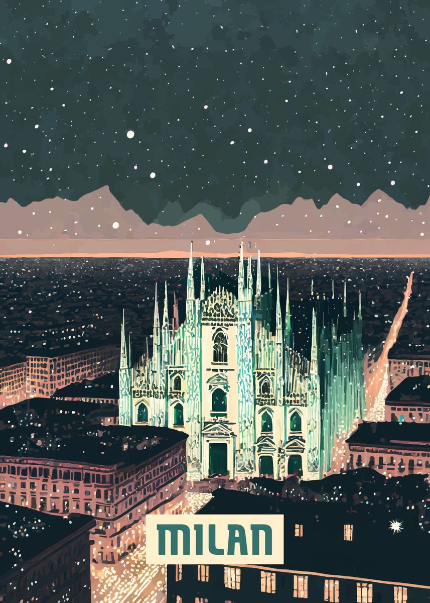 'Milan' Poster, picture, metal print, paint by Bo Kev | Displate