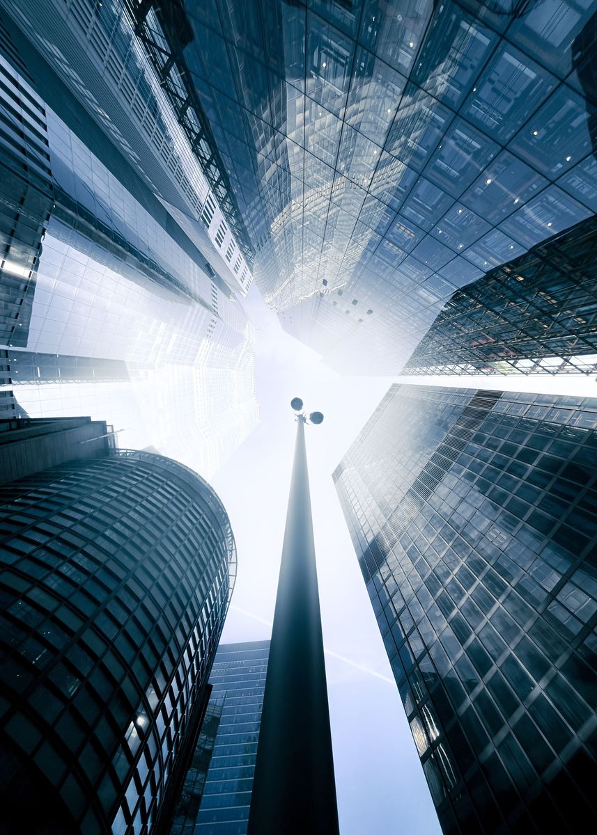 'London Skyscraper Lookup' Poster, picture, metal print, paint by ...