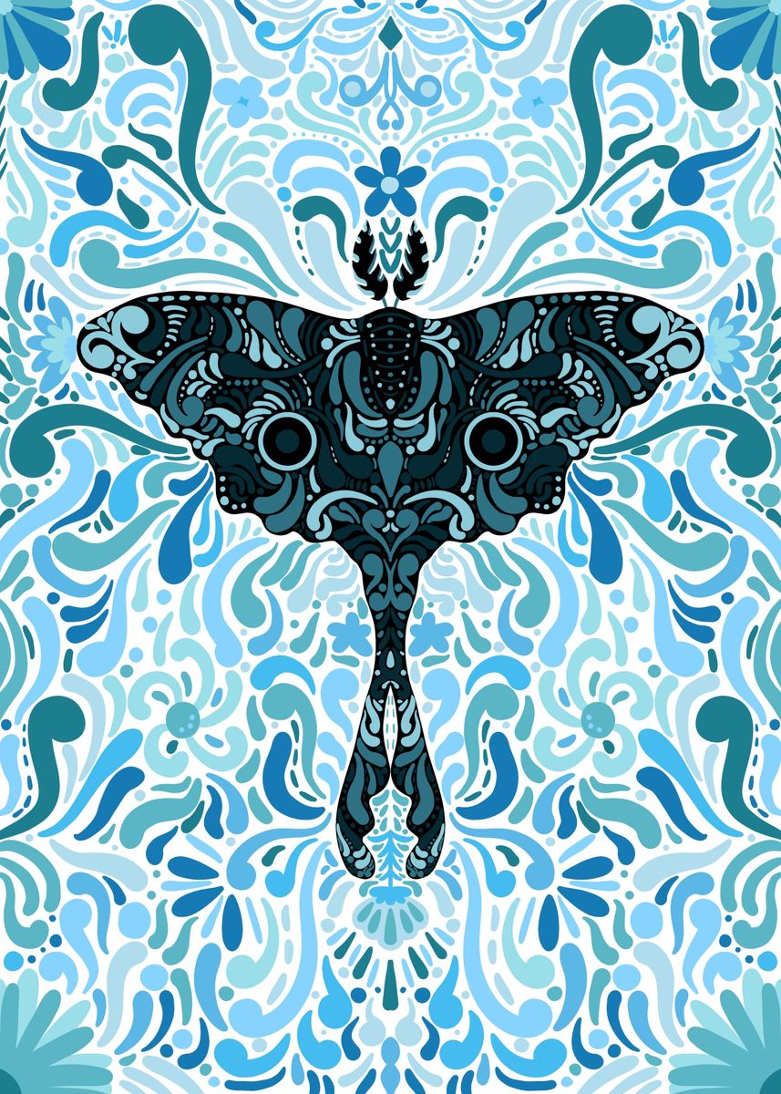'Magical moth 2' Poster, picture, metal print, paint by MissPerfectKaos ...
