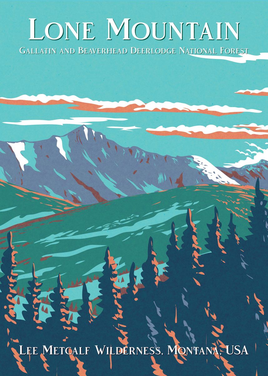 'Lone Mountain' Poster, picture, metal print, paint by Jordan Holmes ...