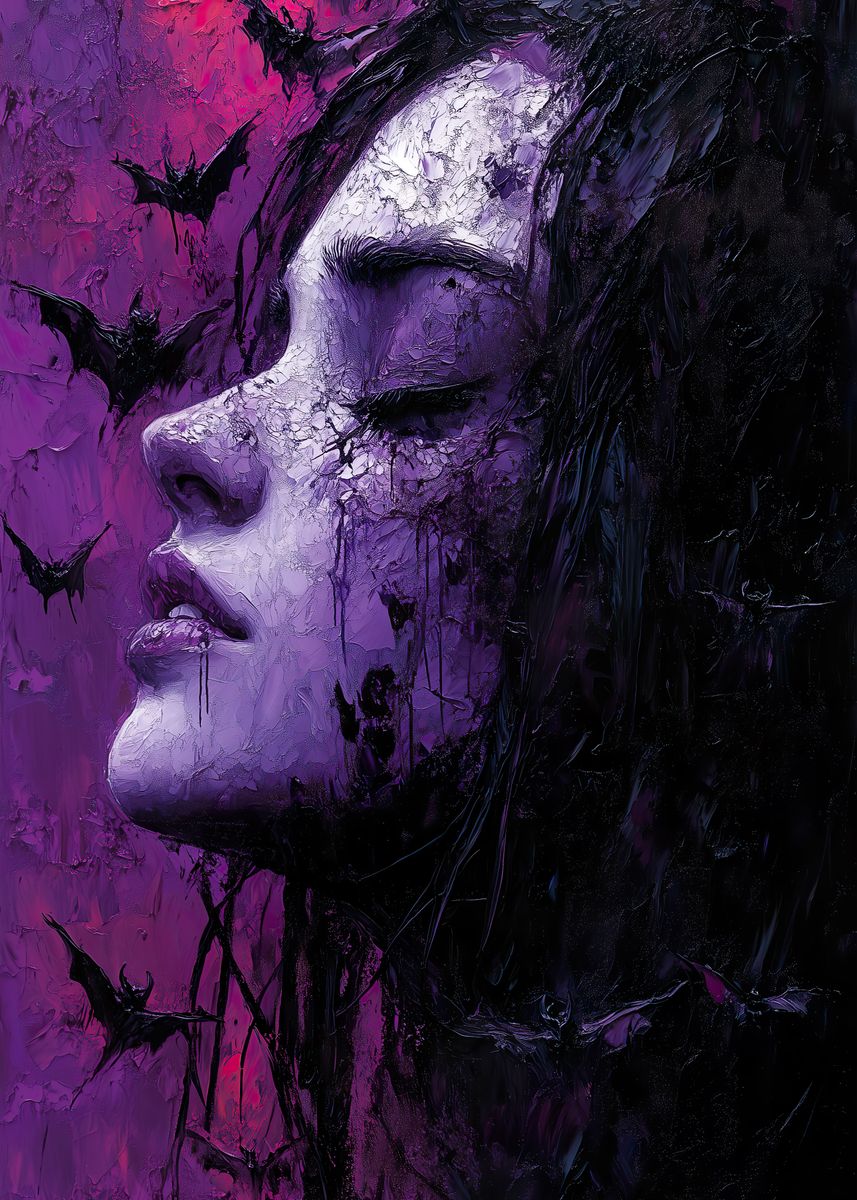 'Gothic Bat Woman' Poster, picture, metal print, paint by ...