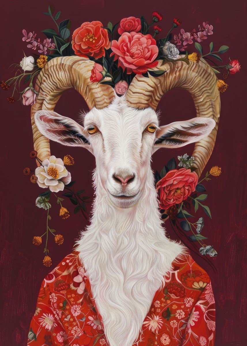 'Bohemian Goat Fashion Art' Poster, picture, metal print, paint by ...