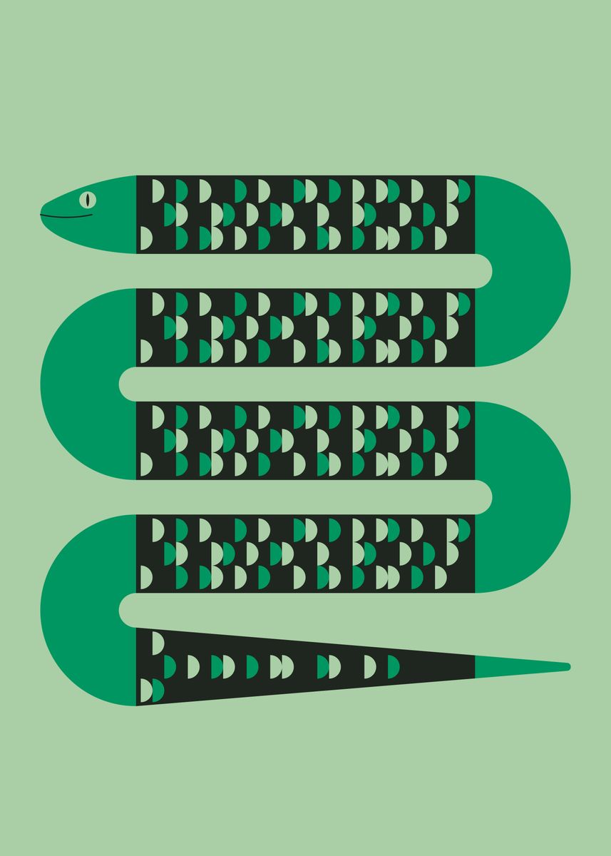 'Abstract snake' Poster, picture, metal print, paint by KurArt | Displate