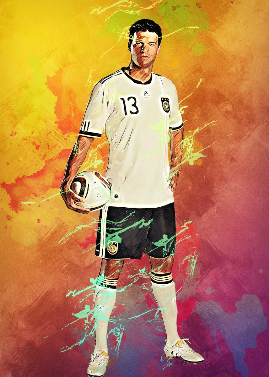 'Michael Ballack' Poster, picture, metal print, paint by AngelaReichert ...