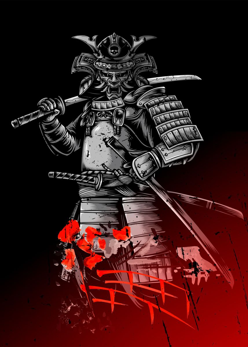 'Bushido Shadows' Poster, picture, metal print, paint by ANDRE MCKAY ...