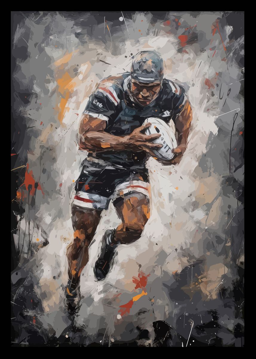 'Rugby Player' Poster, picture, metal print, paint by Jimmy Dg | Displate