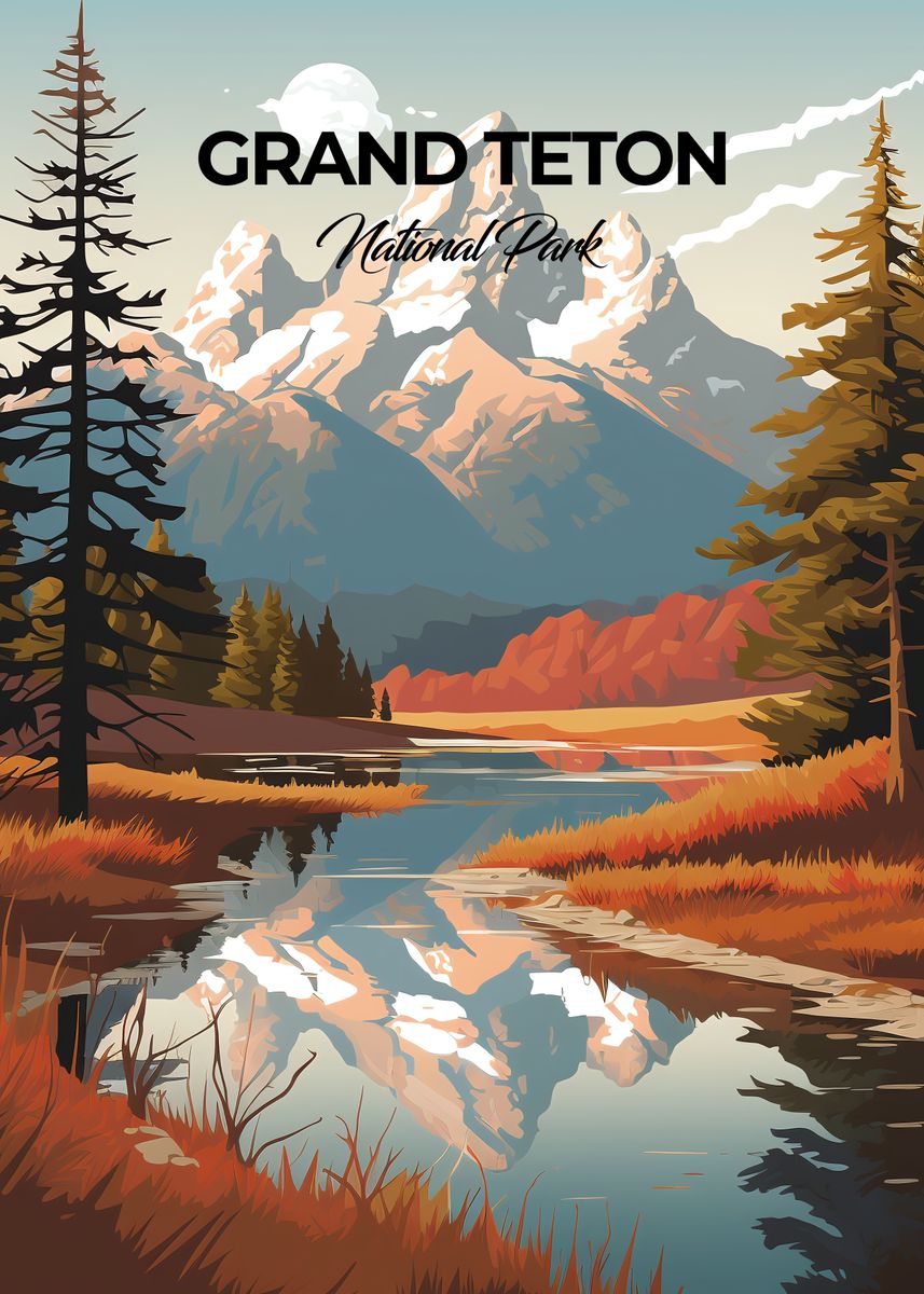 'Grand Teton National Park' Poster, picture, metal print, paint by ...