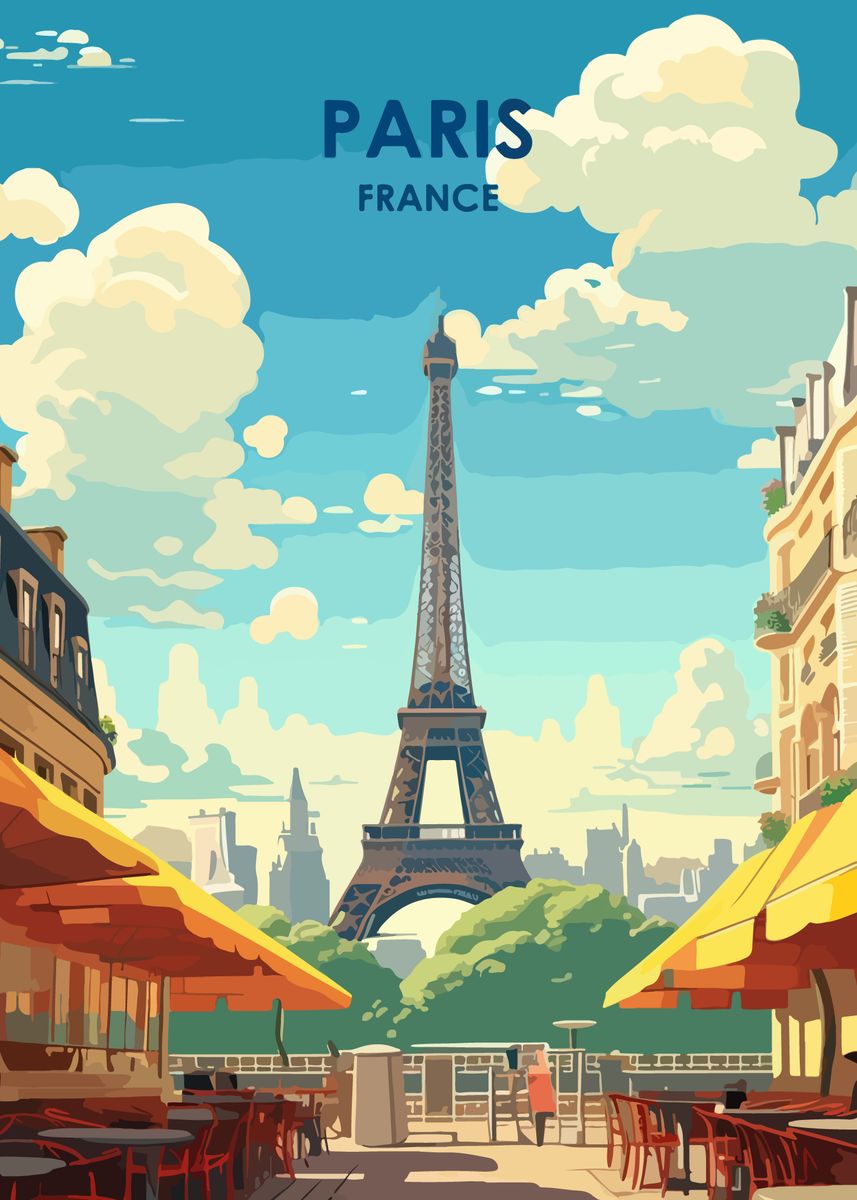 'Travel to paris' Poster, picture, metal print, paint by Leonardo ...