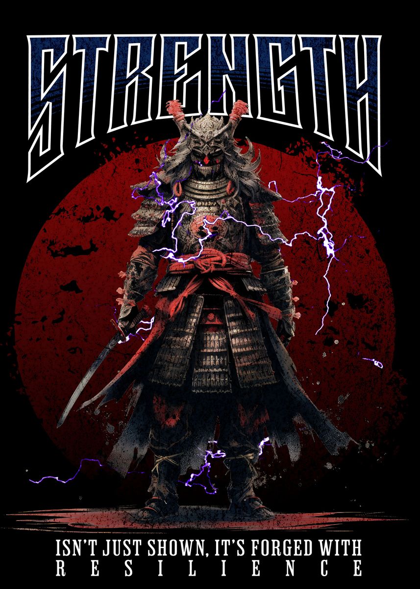 'Strength Samurai' Poster, picture, metal print, paint by Quirky ...