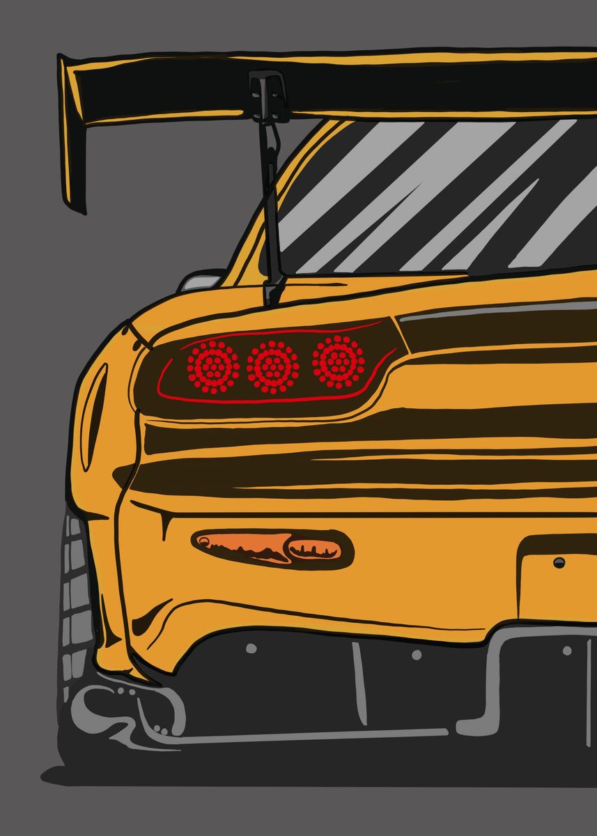 'Mazda rx7' Poster, picture, metal print, paint by tukang gambar | Displate