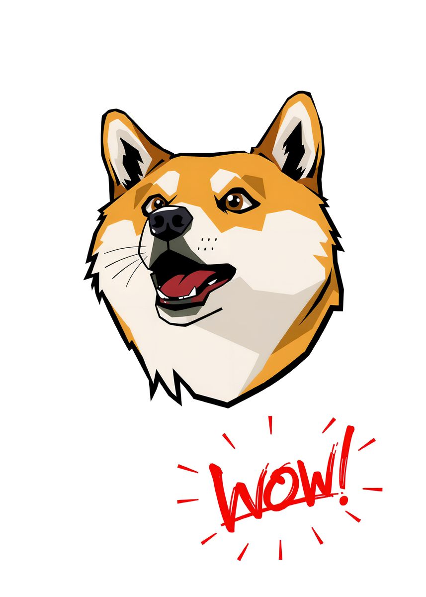 'Doge Meme Wow' Poster, picture, metal print, paint by AstronautOwl ...