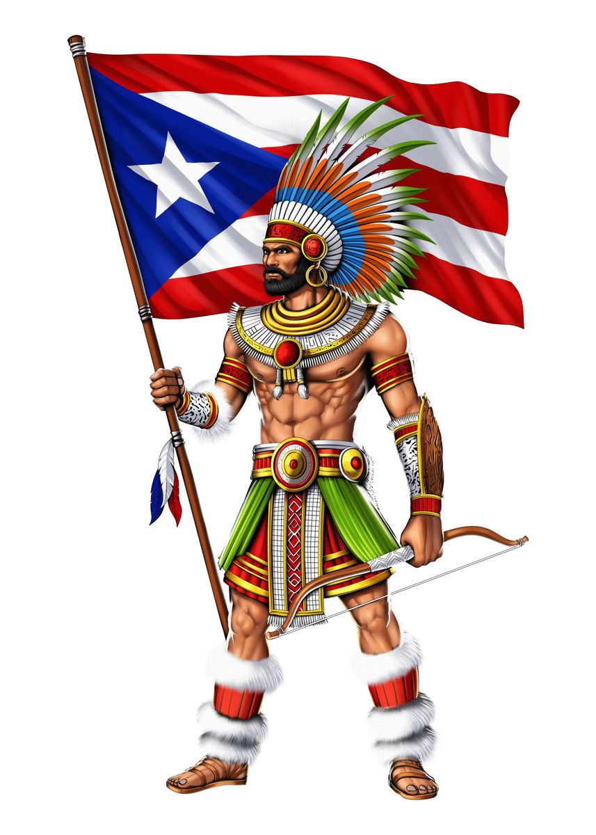 'Puerto Rican Taino Warrior' Poster, picture, metal print, paint by ...