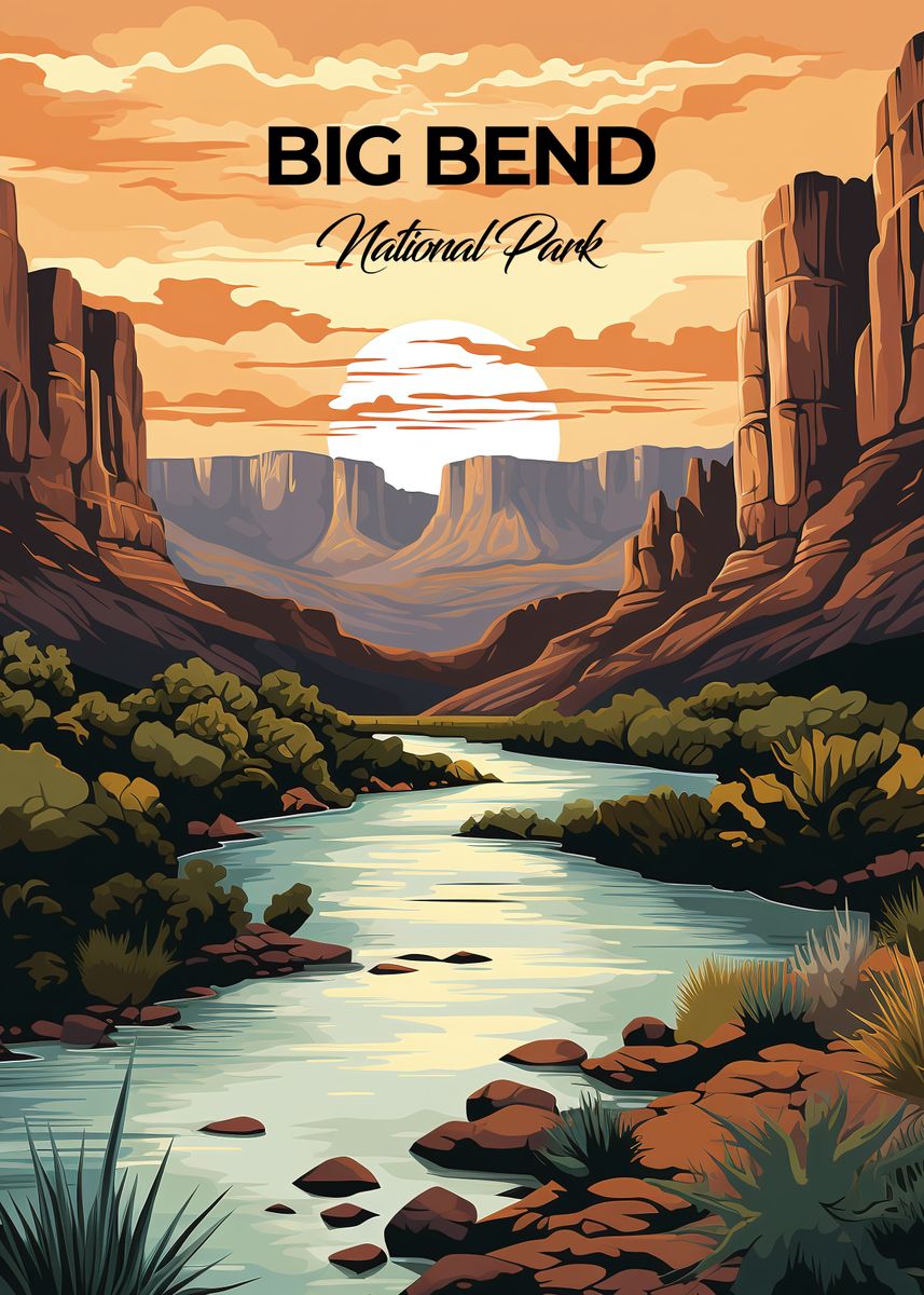 'Big Bend National Park' Poster, picture, metal print, paint by ...
