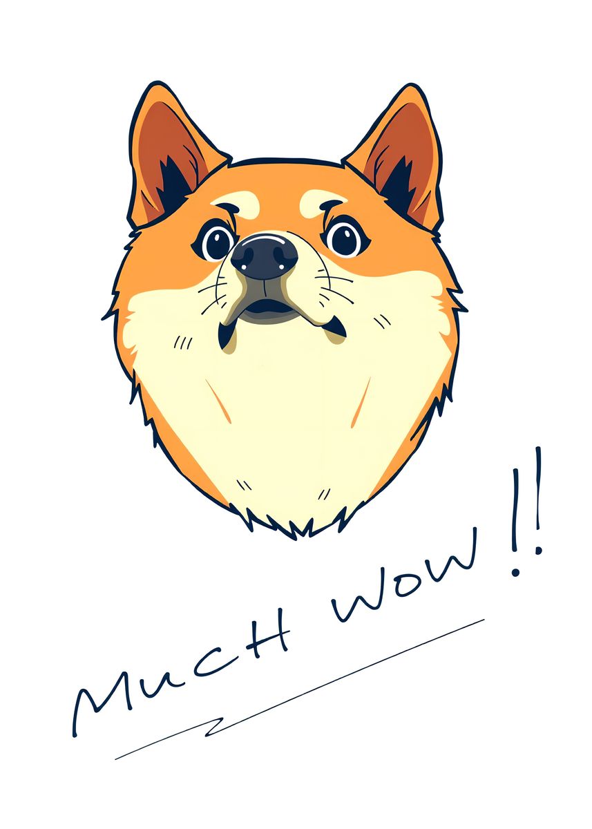 'Doge Much Wow Meme' Poster, picture, metal print, paint by AstronautOwl | Displate
