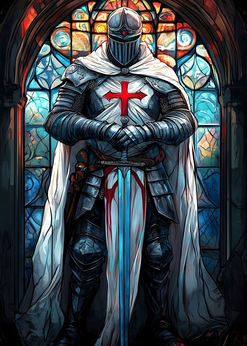 'Templar Knights Vigil' Poster, picture, metal print, paint by Dennex ...