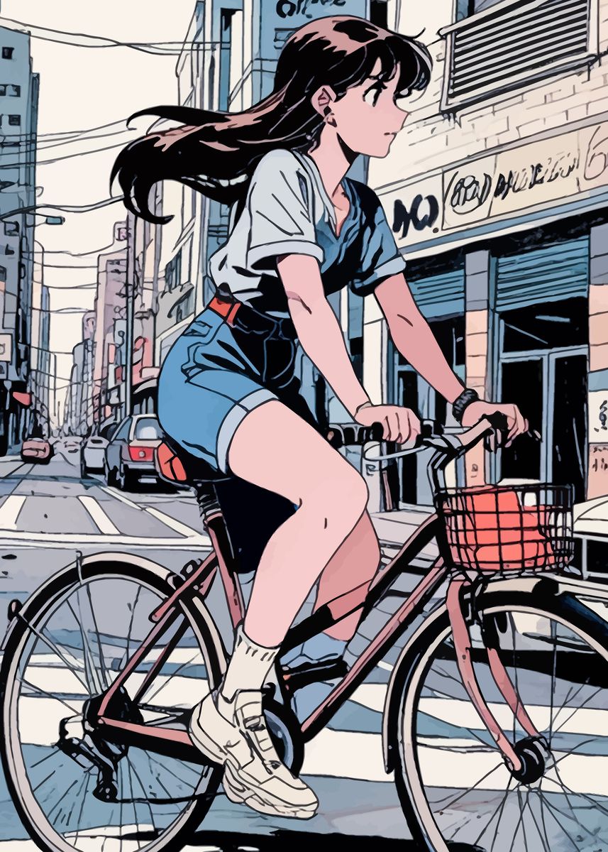 'Girl Ridding' Poster, picture, metal print, paint by Bangun Wijayanto ...