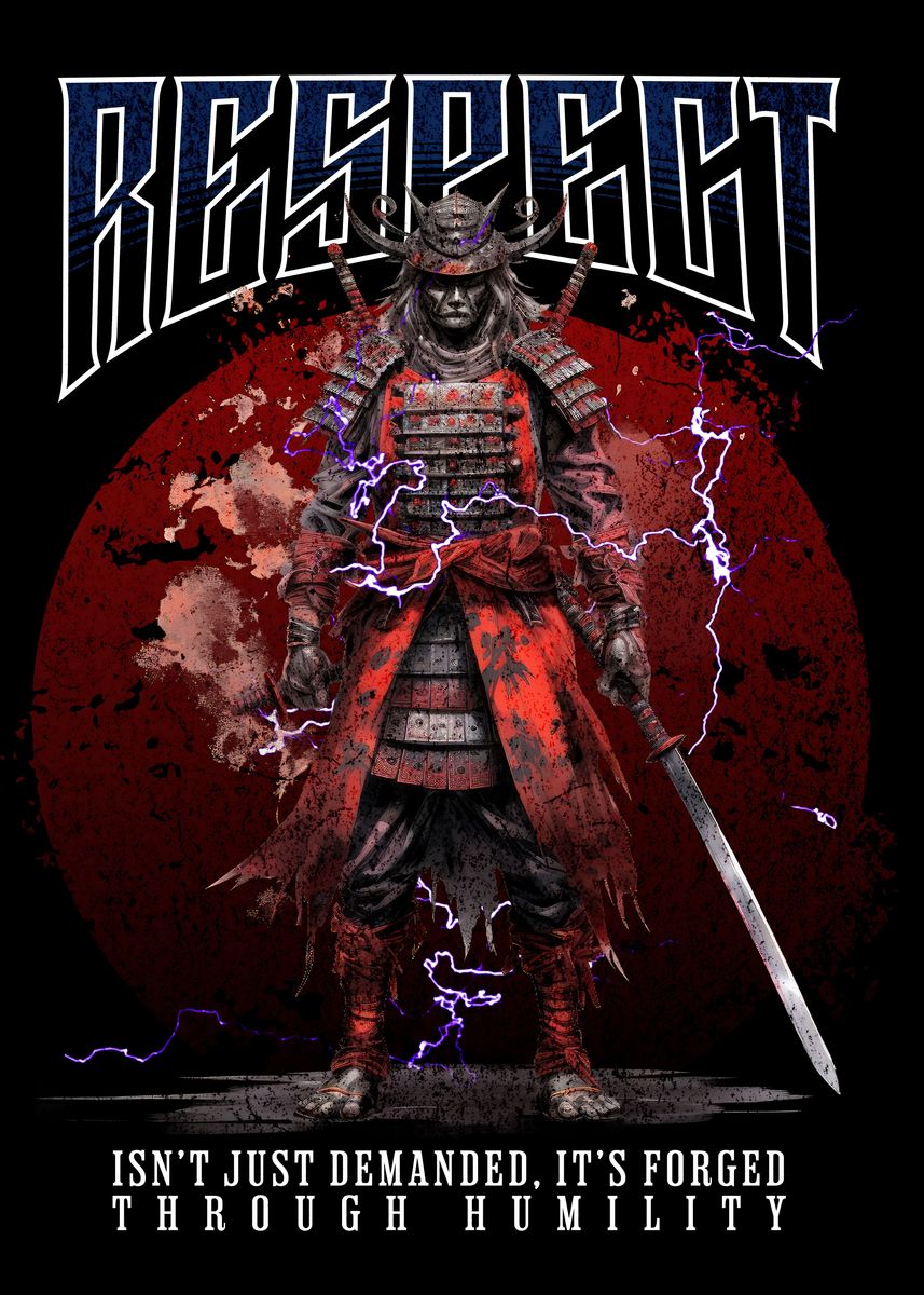 'Respect Samurai' Poster, picture, metal print, paint by Quirky Designs ...