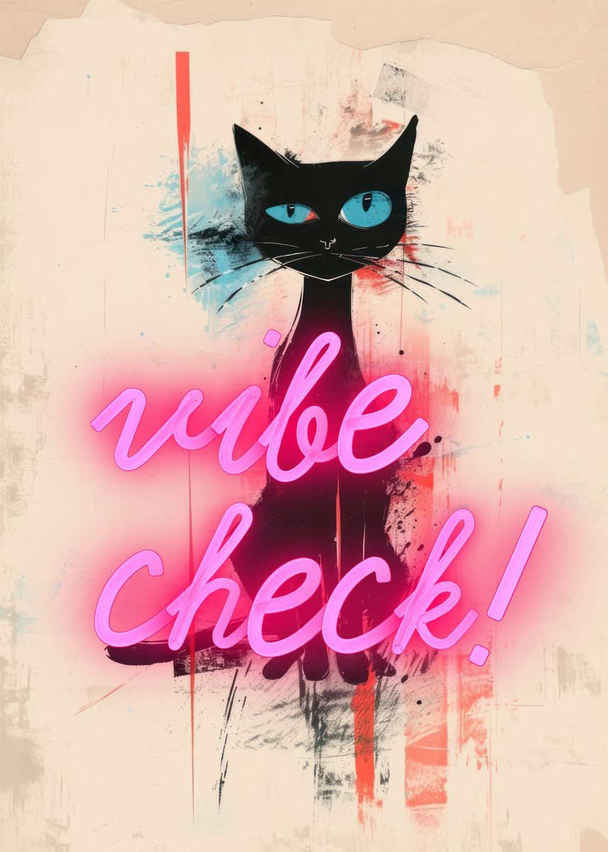 'Vibe Check poster' Poster, picture, metal print, paint by Kerry ...