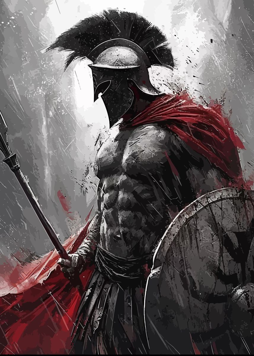 'Soldier warrior spartan' Poster, picture, metal print, paint by ...