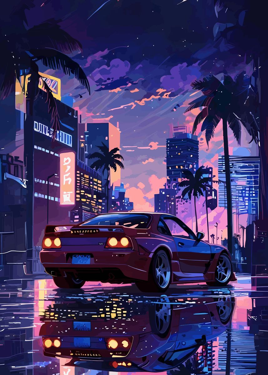 'RX8 JDM Car' Poster, picture, metal print, paint by chrisnu | Displate