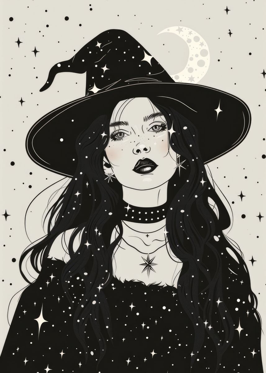 'Celestial Wiccan Witch' Poster, picture, metal print, paint by Gulden ...