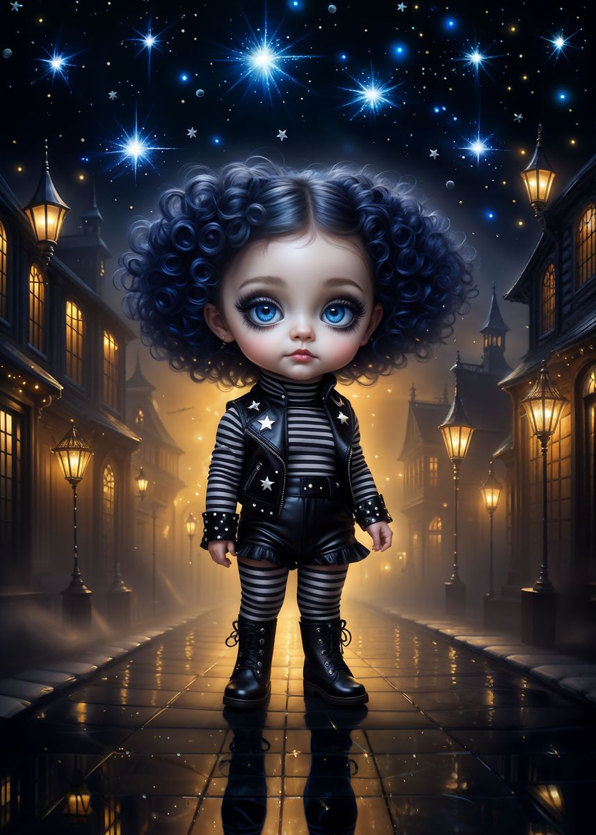 'Cute gothic baby girl' Poster, picture, metal print, paint by TOP ...
