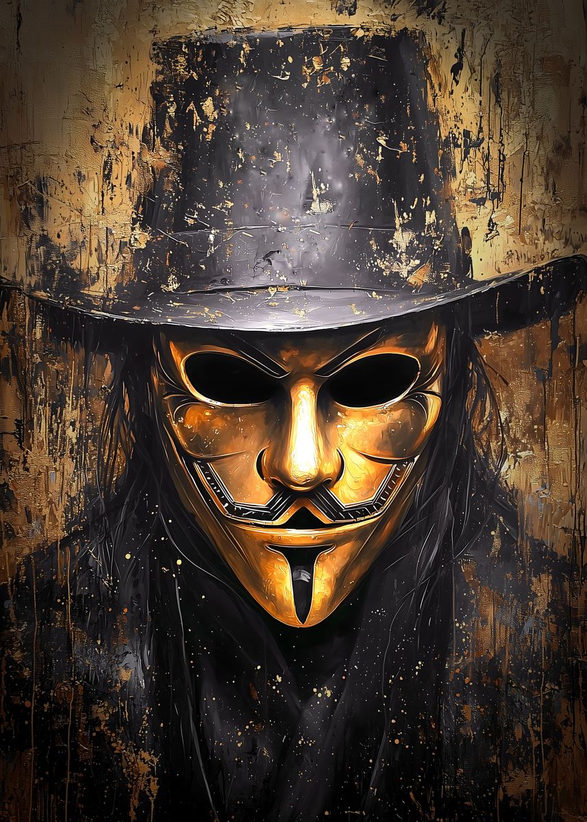 'Guy Fawkes Mask' Poster, picture, metal print, paint by the Moooh | Displate