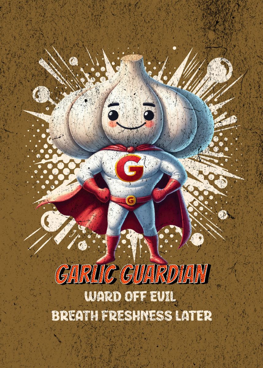 'Garlic Guardian' Poster, picture, metal print, paint by Quirky Designs ...