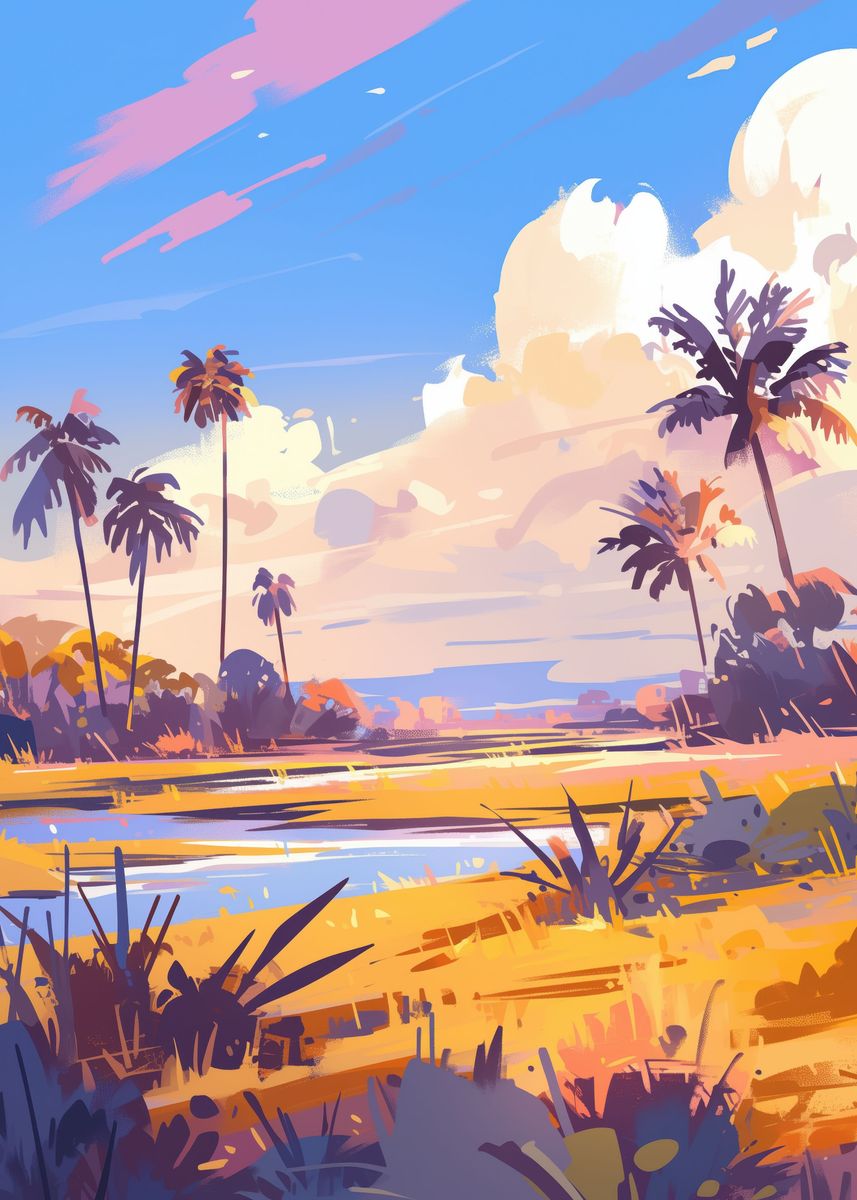 'Endless Summer Fields' Poster, picture, metal print, paint by PRX ...