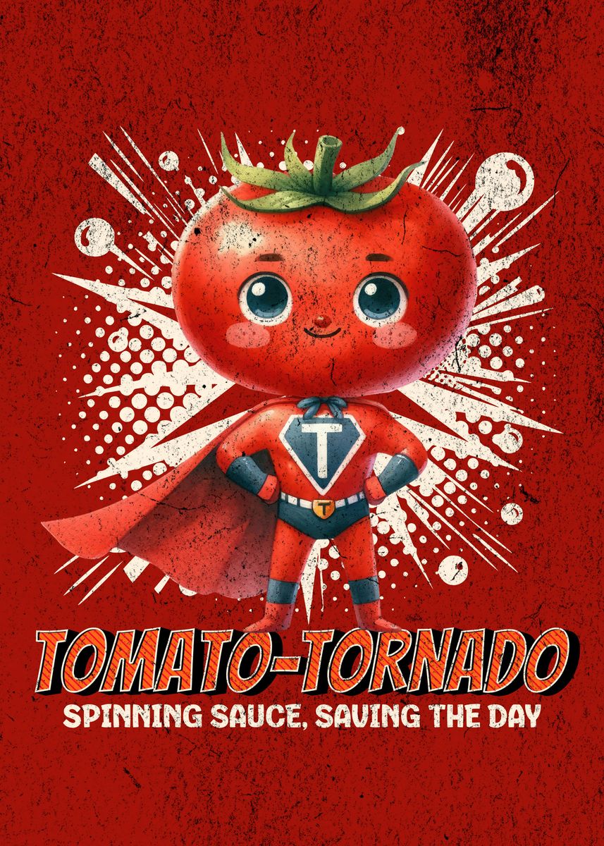 'Tomato Tornado' Poster, picture, metal print, paint by Quirky Designs ...