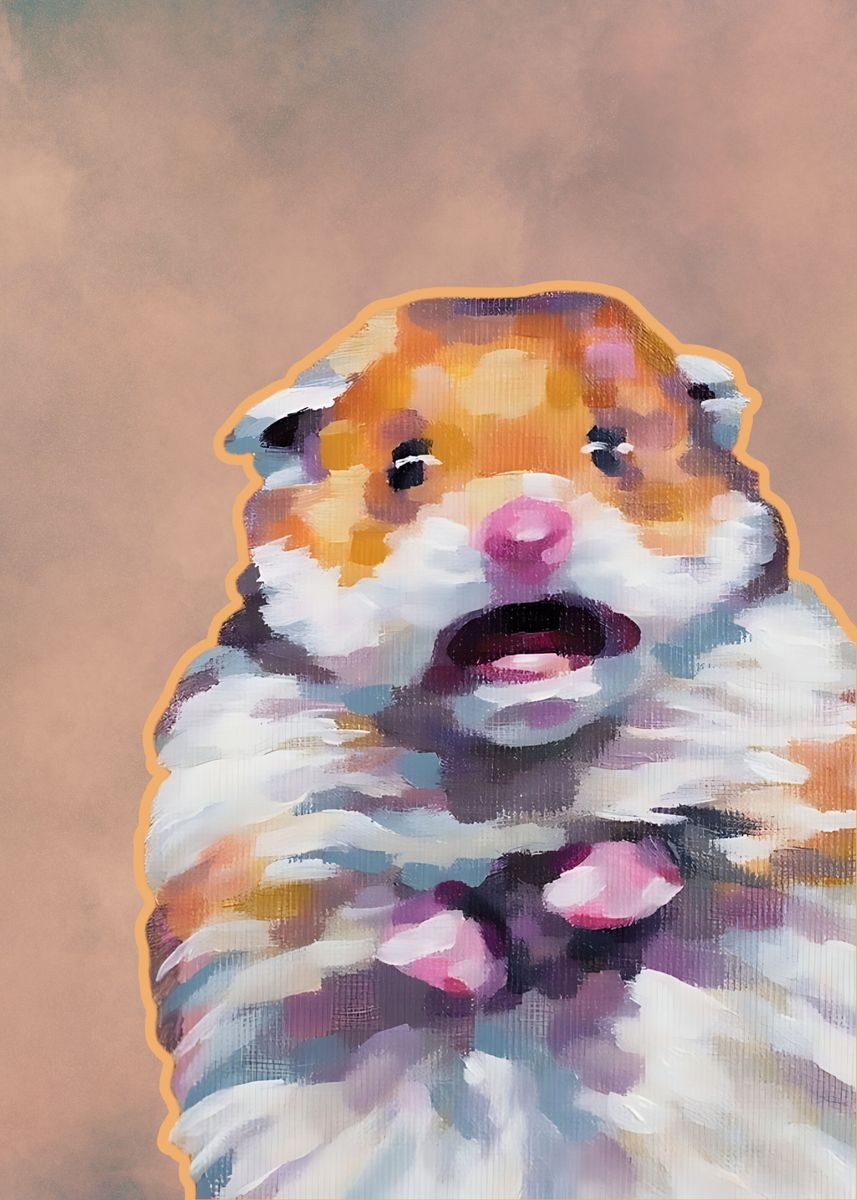 'Hamster Meme Funny Cute' Poster, picture, metal print, paint by gani ...