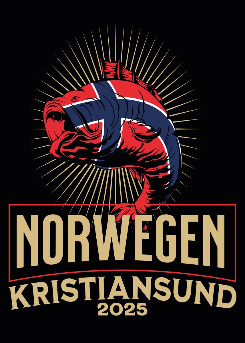 'Norwegen Kristiansund 2025' Poster, picture, metal print, paint by Bombdesign | Displate