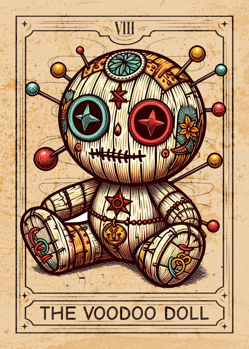 'Voodoo Doll Tarot Card' Poster, picture, metal print, paint by Graphic ...