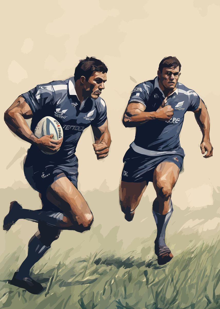 'Rugby Player' Poster, picture, metal print, paint by Jimmy Dg | Displate