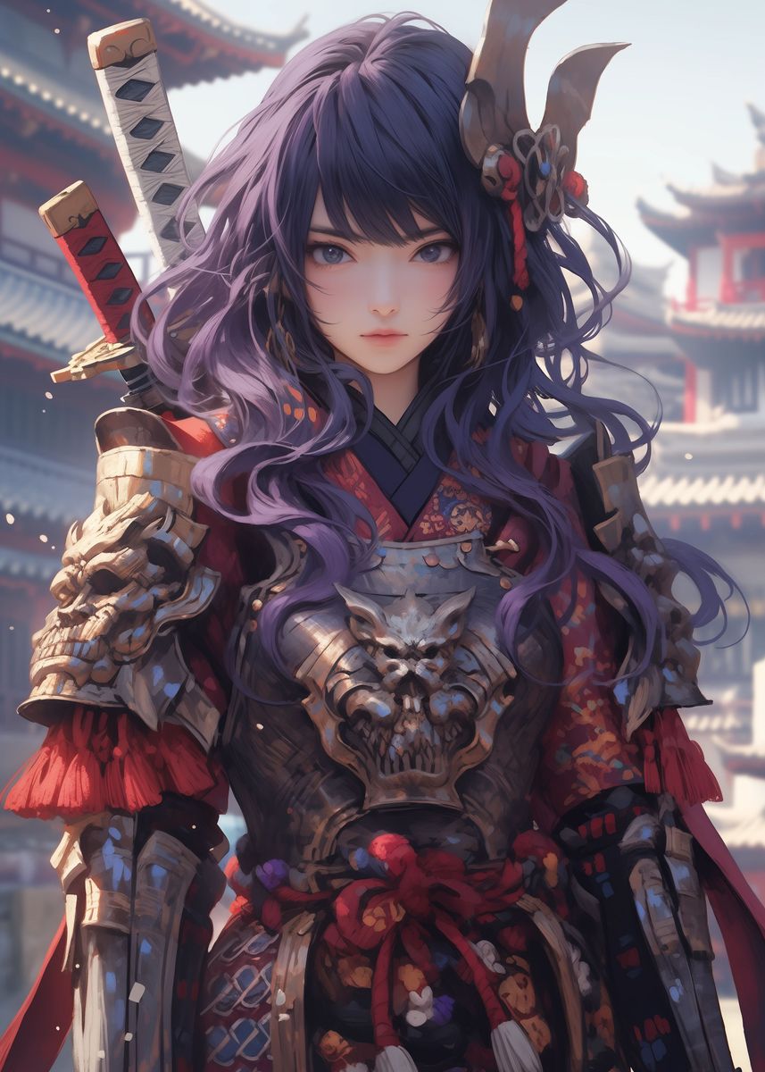 'Samurai Warrior Maid' Poster, picture, metal print, paint by Chimera ...