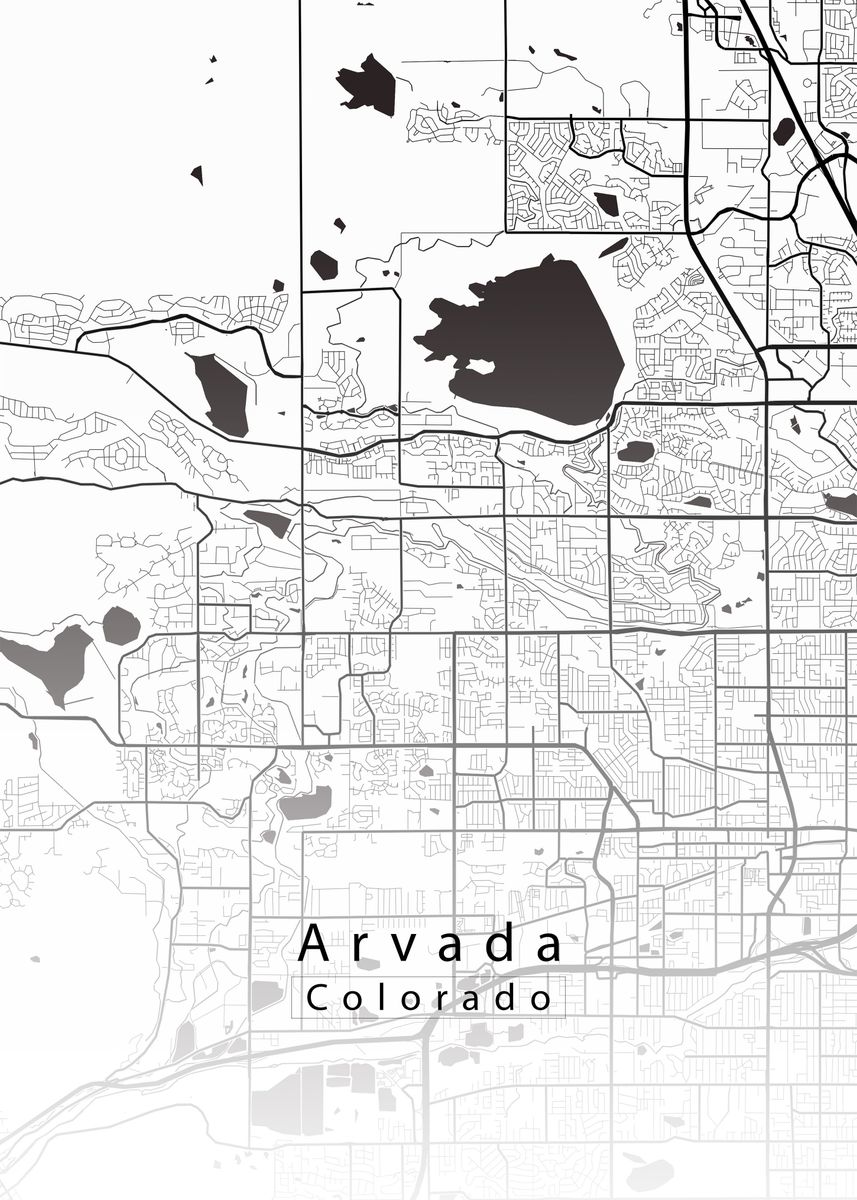 'Arvada Colorado Map' Poster, picture, metal print, paint by Robin ...