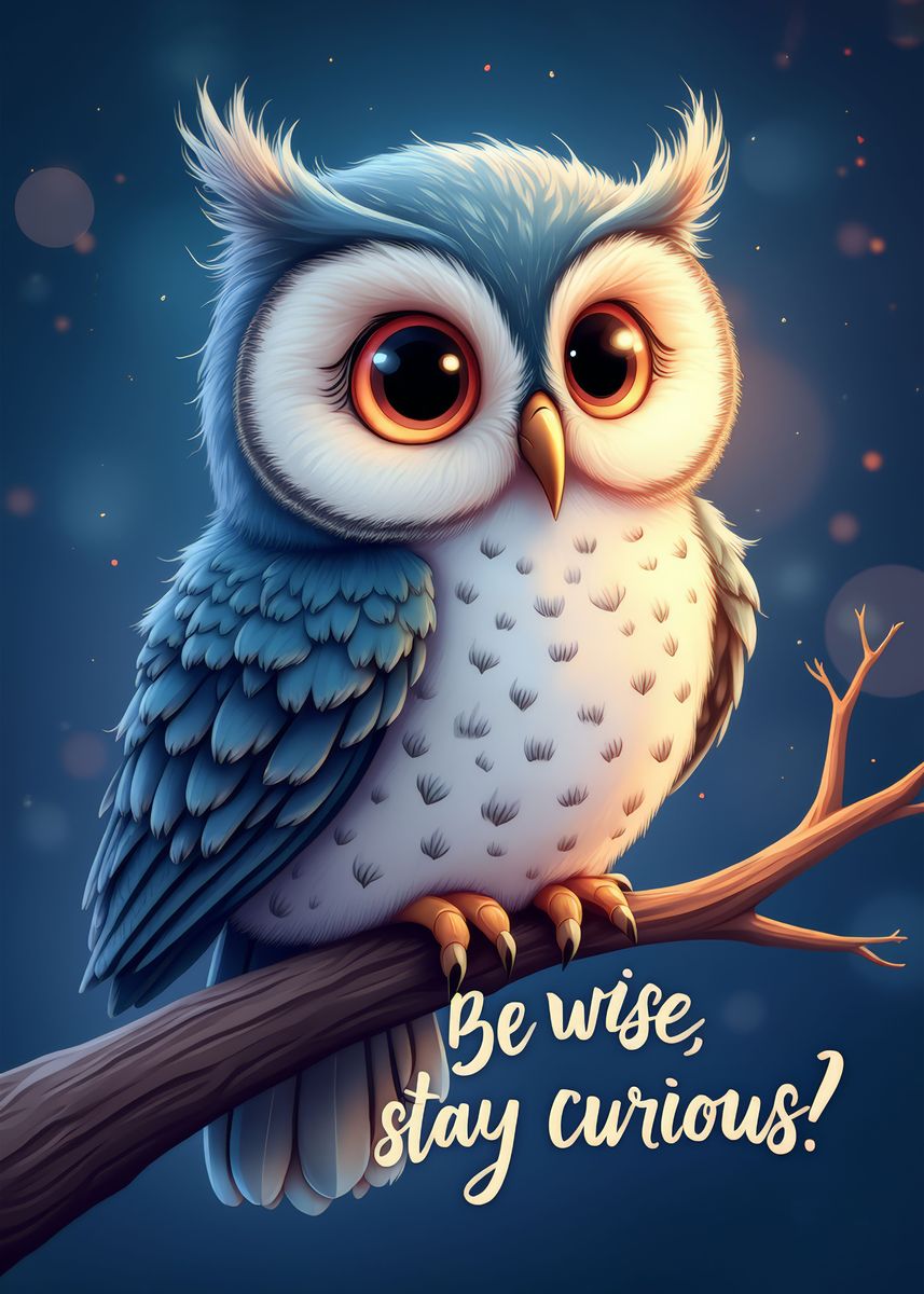 'be wise stay curious' Poster, picture, metal print, paint by The ...