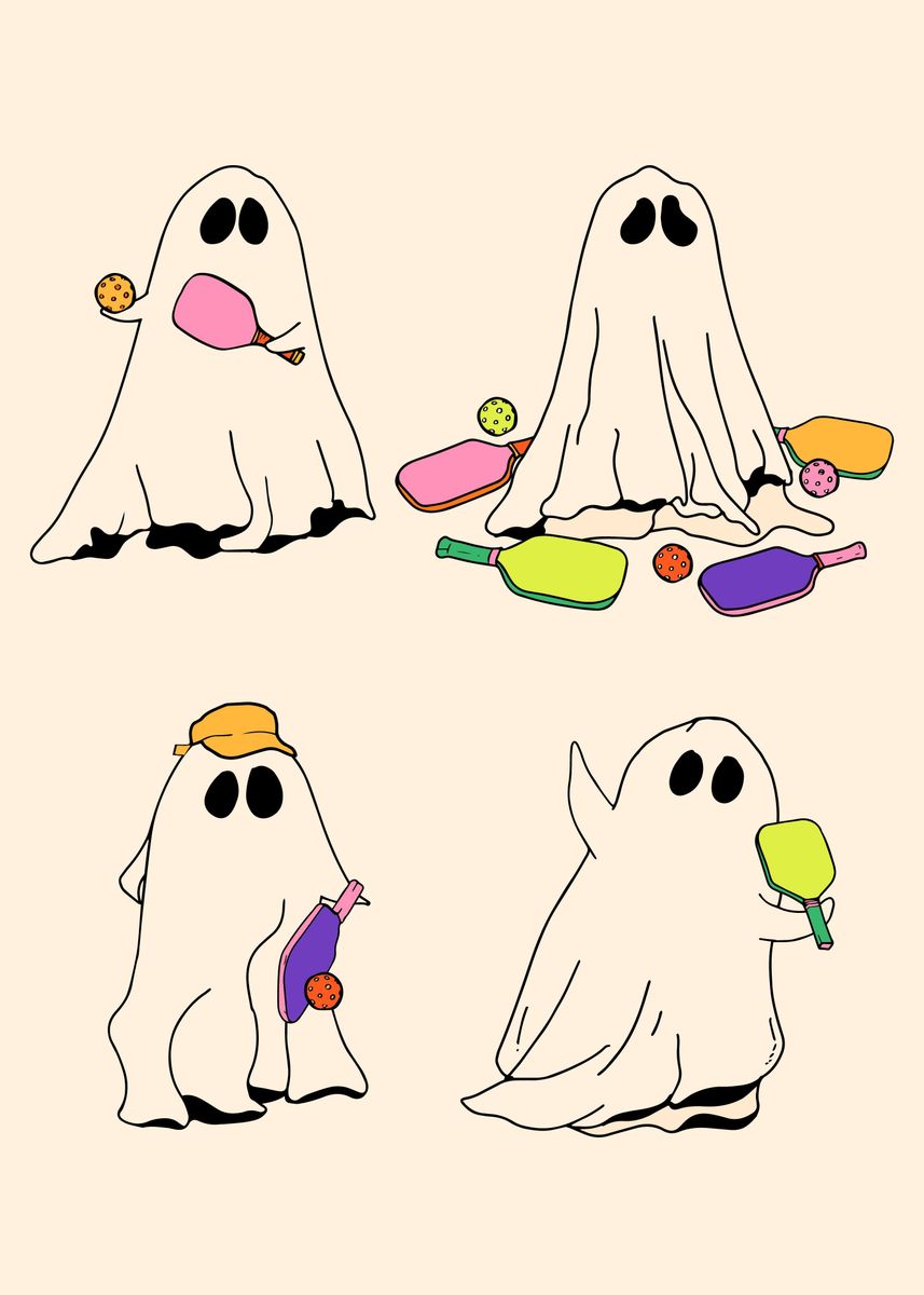 'Ghostly Pickleball' Poster, picture, metal print, paint by EDM Project ...