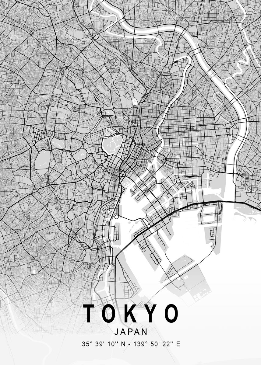 'Tokyo Light Map' Poster, picture, metal print, paint by DesignerMind ...