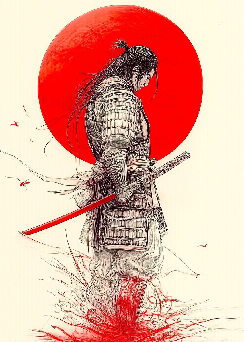 'Bloody Blade Samurai' Poster, picture, metal print, paint by Adam ...