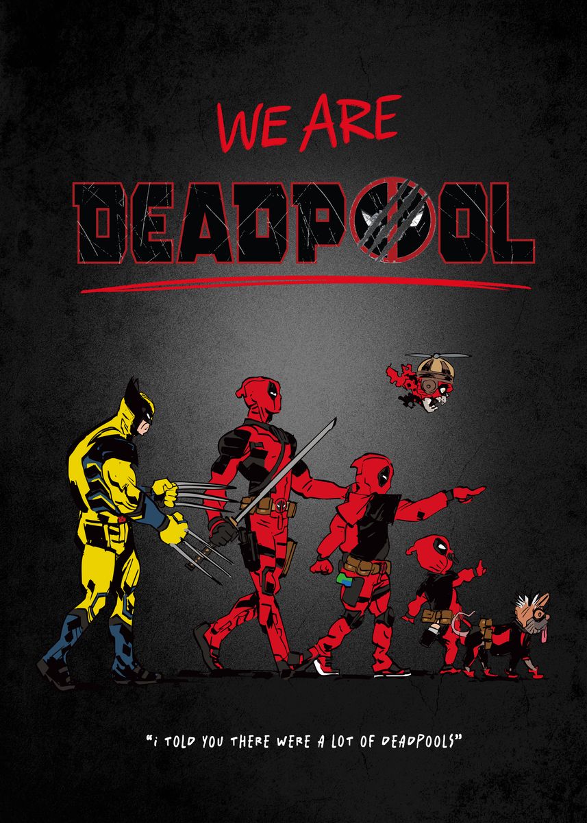 'A Lot of Deadpools' Poster, picture, metal print, paint by Marvel ...