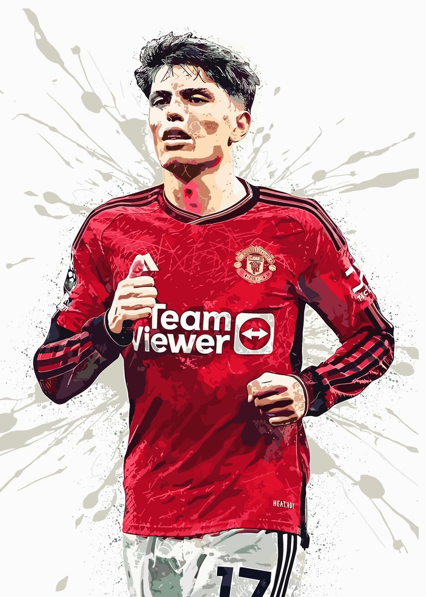 'Garnacho' Poster, picture, metal print, paint by VisionPrint | Displate