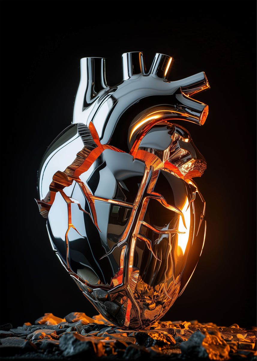 'Fractured Heart' Poster, picture, metal print, paint by Blazeless ...