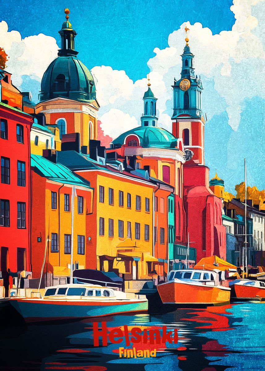 'Helsinki Art Poster' Poster, picture, metal print, paint by Mehdi ...