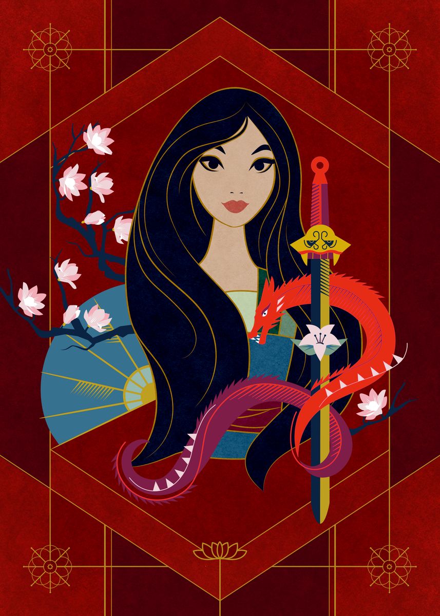 'Mulan Deco Motif' Poster, picture, metal print, paint by Disney ...