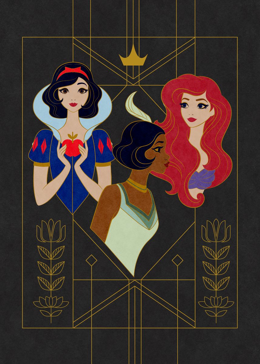 'Princess Deco Trio' Poster, picture, metal print, paint by Disney ...