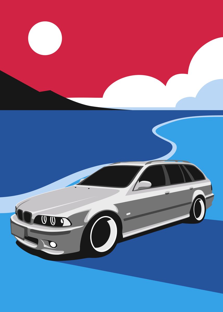 'BMW E39' Poster, picture, metal print, paint by Muezzahero | Displate