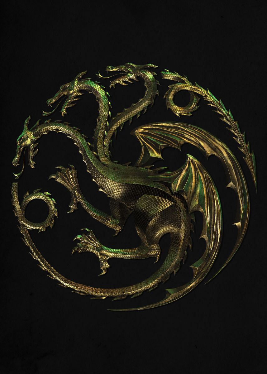 'Green Dragon' Poster, picture, metal print, paint by House of the ...