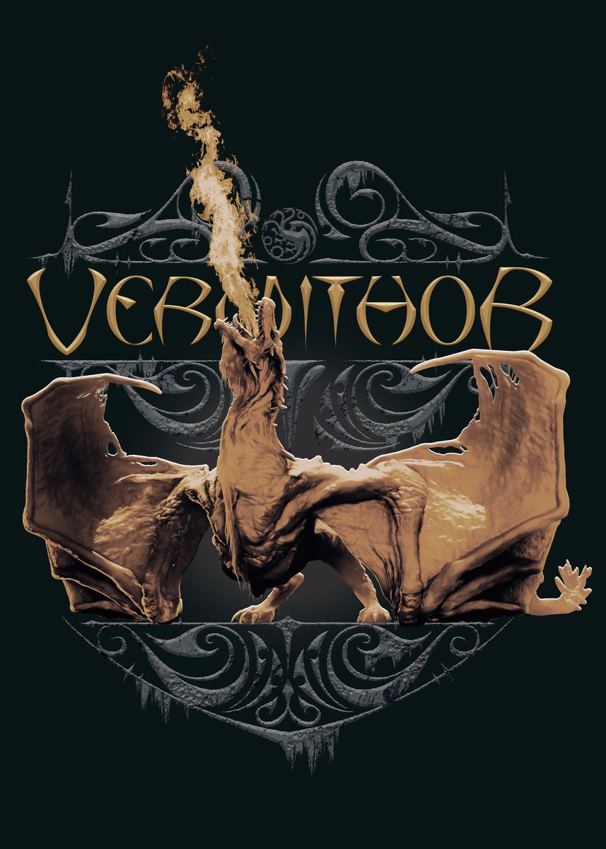 'Vermithor' Poster, picture, metal print, paint by House of the Dragon ...
